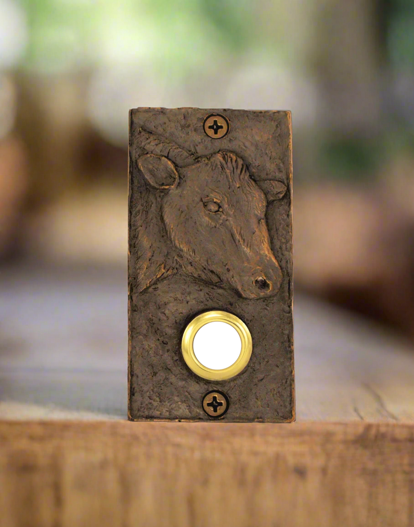 Rectangle Cow Doorbell | Bronze Farmhouse Doorbell – Timber Bronze
