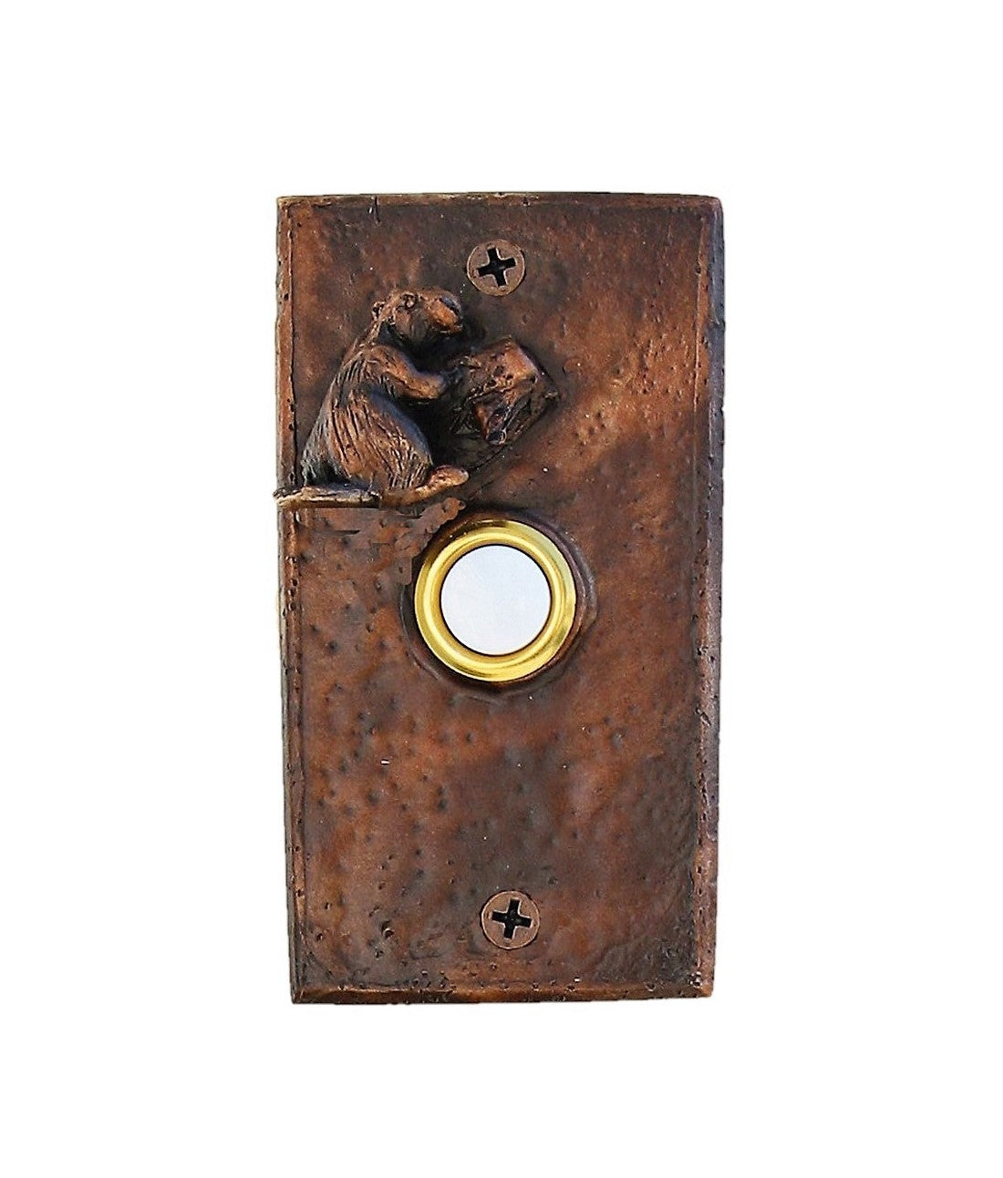 Rectangle Beaver Doorbell | Rustic Bronze Doorbell – Timber Bronze