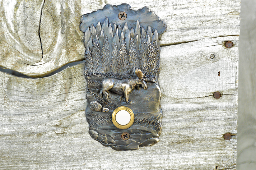 Scenic Moose Doorbell | Rustic Bronze Country Doorbell – Timber Bronze